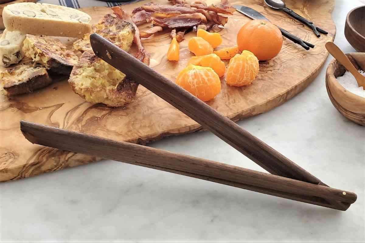 Wooden salad tongs store