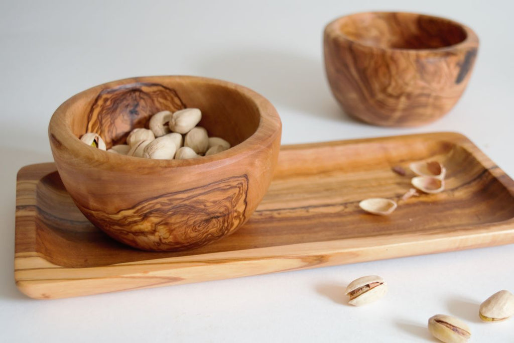 Rustic Olive Wood Condiment Tray | New Hampshire Bowl and Board